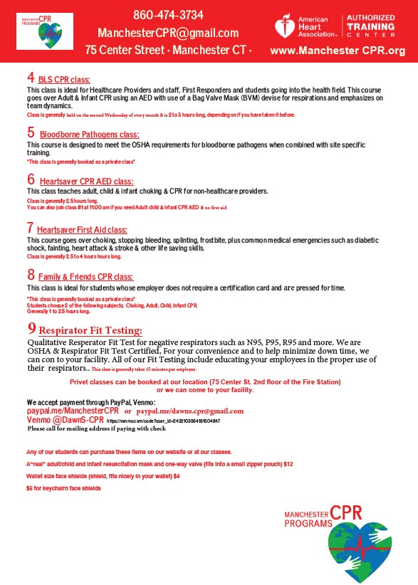 CPR Program Town of Manchester