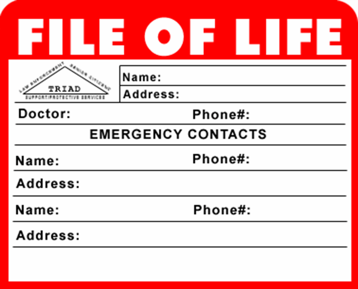 File of Life Town of Manchester