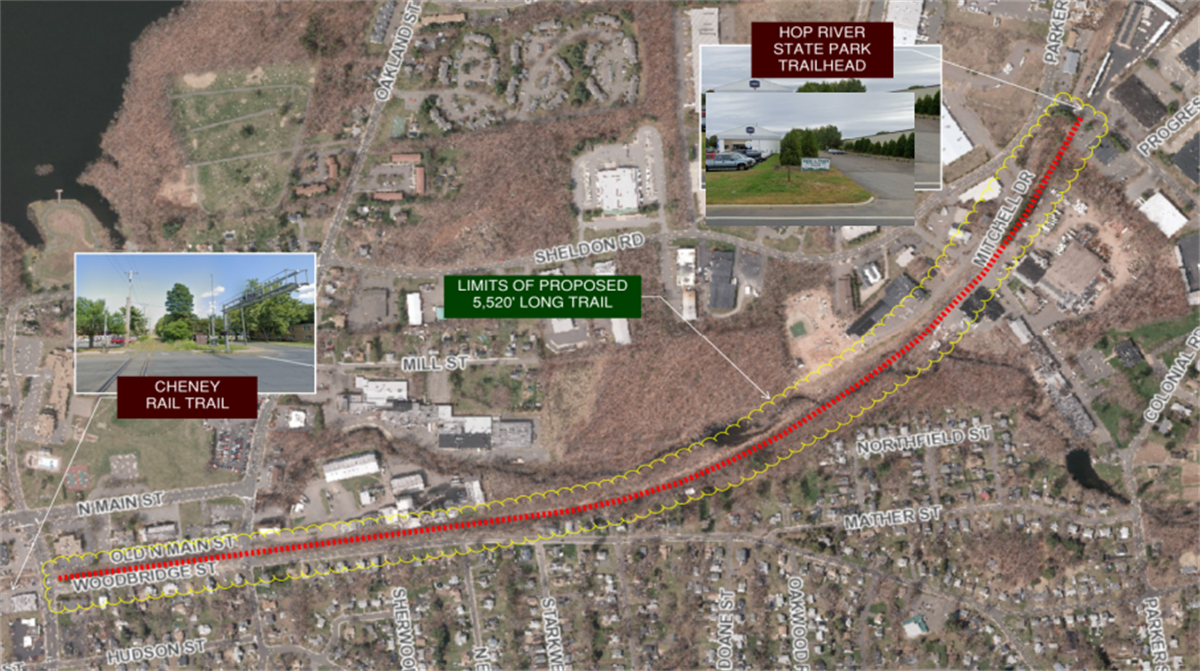 Hop River Trail Extension to Cheney Rail Trail Town of Manchester